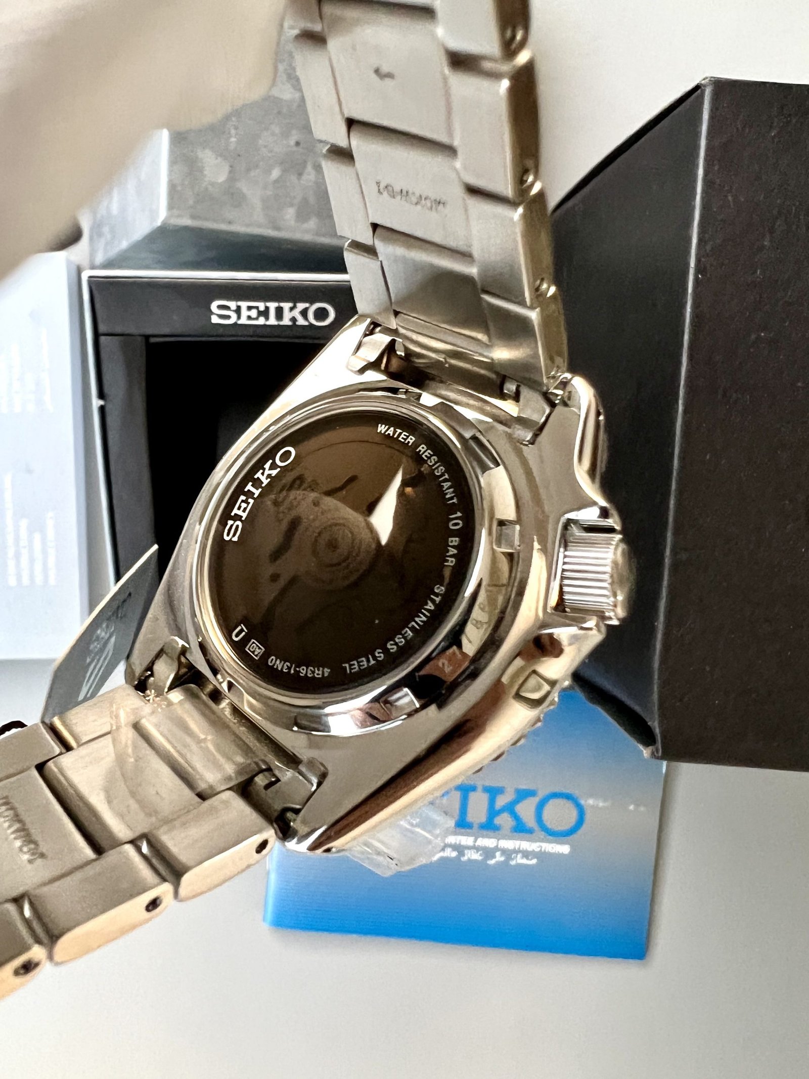 Seiko 5 Sports Transparent Blue Automatic Mens SRPJ45 42.5mm